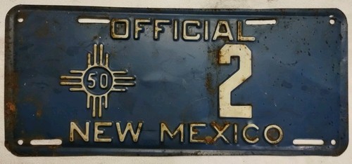 1950 New Mexico License Plate Official - #2 - Lt. Governor - Tibo ...