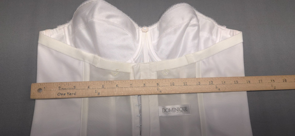 2 Dominique Bustier Corset Womens White Cream Boned Hook Eye Full ...