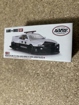 NISSAN SKYLINE GT-R R34 RHD "JAPAN POLICE" KAIDO HOUSE 1/64 CAR MINI GT ...