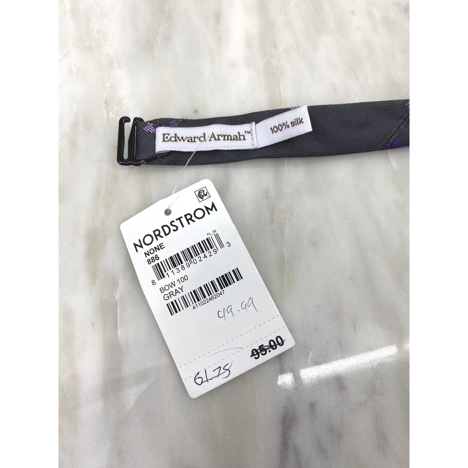 Edward Armah Nordstrom Gray Silk Bow Tie, Novelty Print, Bows, Wedding ...