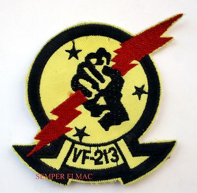 VF-213 FIGHTER SQUADRON HAT PATCH USN TOP GUN ICE MAN US NAVY VETERAN ...