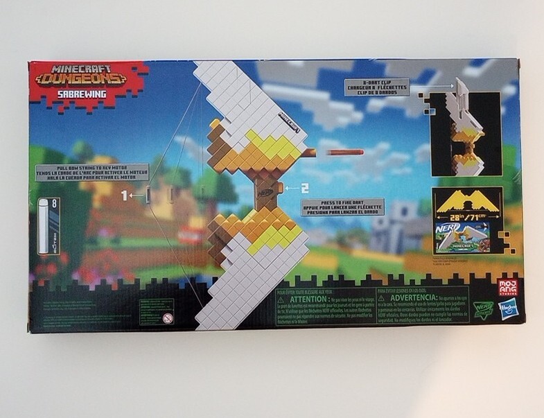 NERF Minecraft Sabrewing Motorized Blaster Bow 8 Darts Clip | eBay