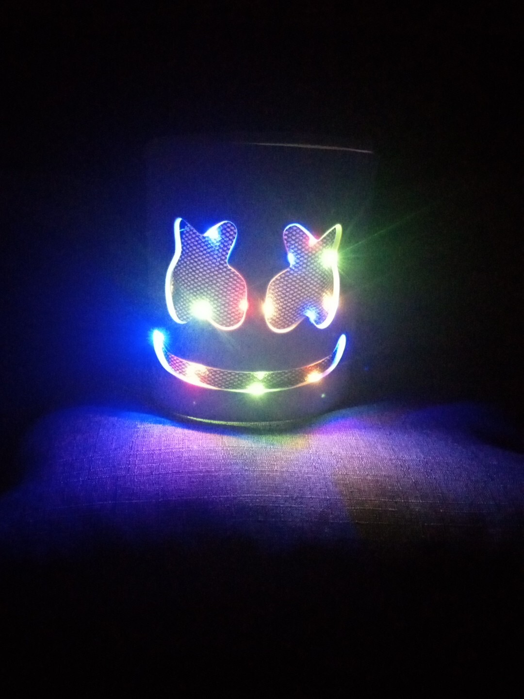 DJ MarshMello Smile Rainbow LED Mask EVA Foam Hat EDC… - Gem