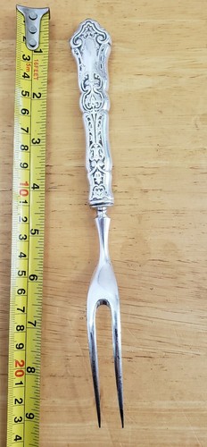 ANTIQUE 1835 R WALLACE c1907 CARDINAL PATTERN SILVERPLATED MEAT CARVING ...