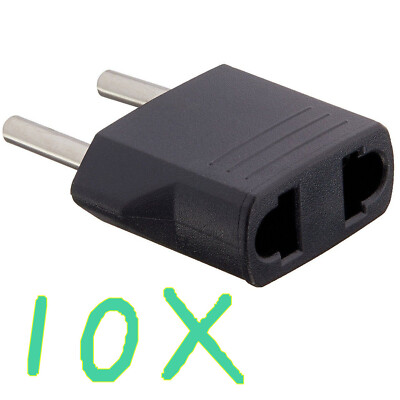 10 Pcs US USA to EU Euro Europe AC Power Wall Plug Converter Travel ...