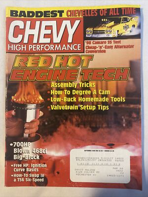 1998 September Chevy High Performance Magazine Red Hot Engine Tech ...