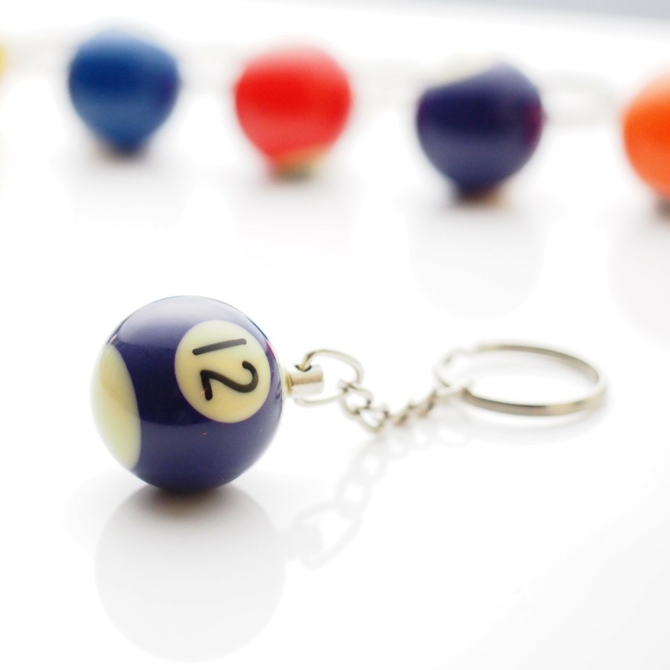 1x Billiards Table Pool Ball Keychain Cool Player Gift - Choose Numbers ...