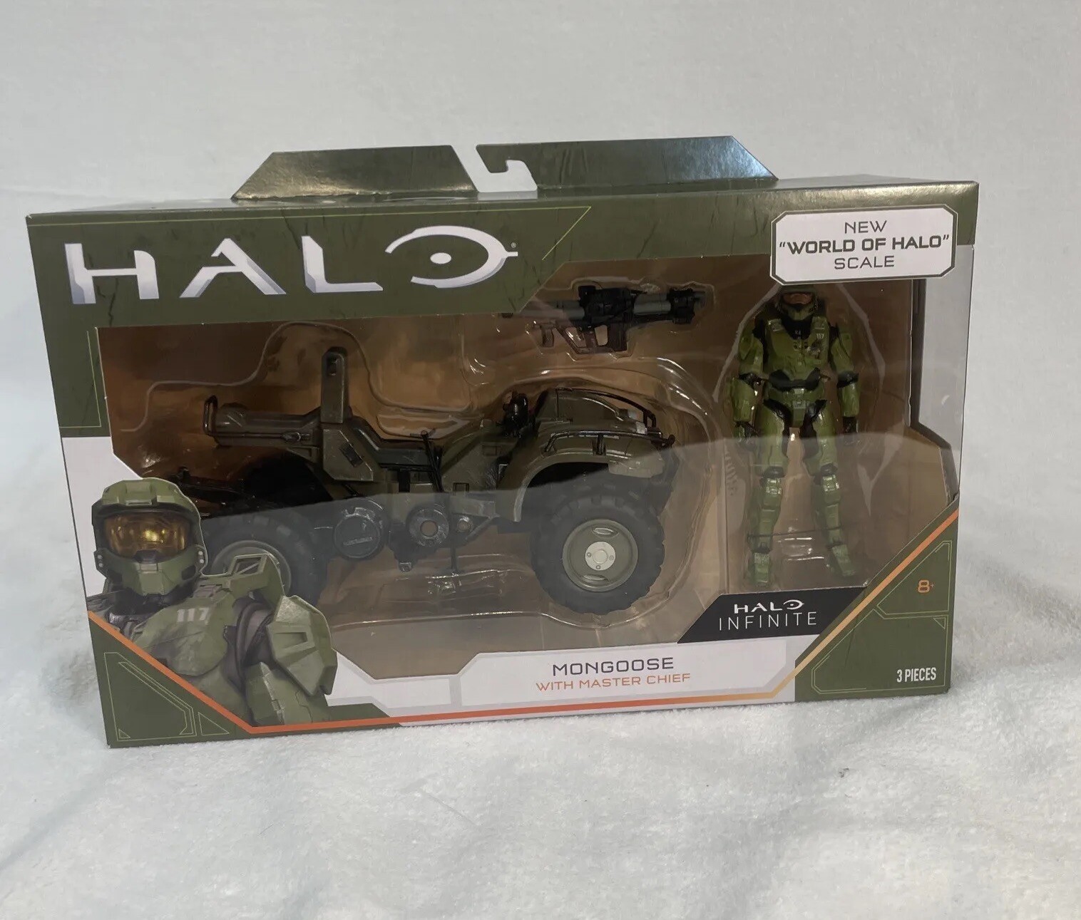 Jazwares World of Halo Master Chief Figure w. Mongoose Vehicle + Rocket ...