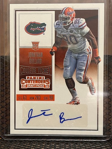 JONATHAN BULLARD 2016 PANINI CONTENDERS FLORIDA GATORS ROOKIE AUTOGRAPH ...