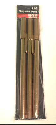 Copper Colored Ballpoint Pens, Black Ink, 3 pens | eBay