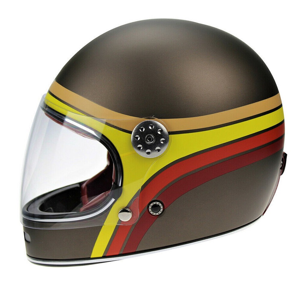 VIPER F656 RETRO VINTAGE 70's STYLE FIBREGLASS FULL FACE MOTORCYCLE ...