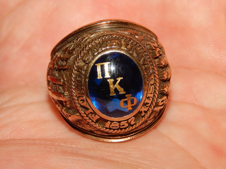 10K YELLOW GOLD MENS FLORIDA STATE SEMINOLES BA COLLEGE FRATERNITY ...