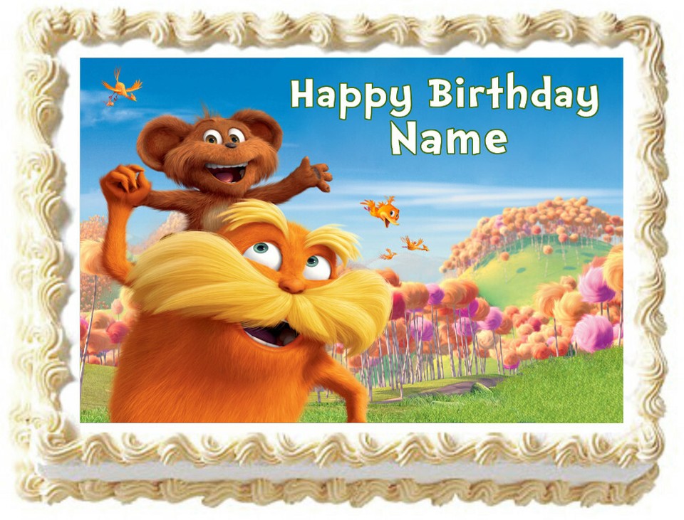 THE LORAX Edible Party cake topper image | eBay
