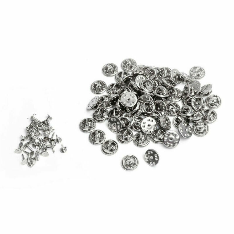 Gold/Silver Butterfly Clutch Pin Squeeze Clasps Metal Badge Hat Lapel ...