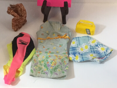 Vintage Barbie Doll Clothes Speedo Shirt Dress Skirt & Boom Box | eBay