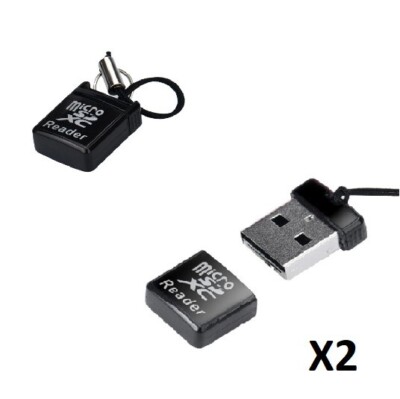 x2 Mini Super Speed Micro SD/SDXC TF USB 2.0 Card Reader Adapter ( 2 ...