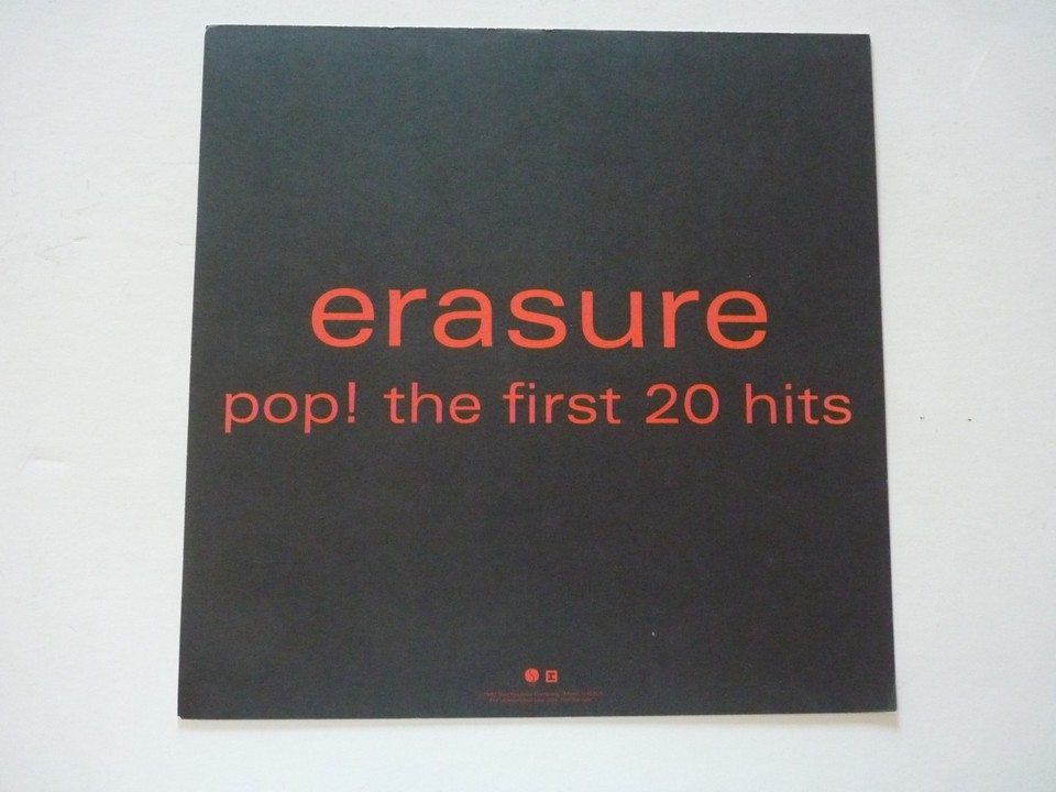 Erasure POP! 20 Hits LP Record Photo Flat 12x12 Poster | eBay