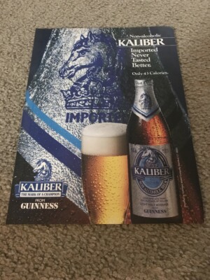 Vintage 1986 KALIBER NON-ALCOHOLIC BEER BY GUINNESS Poster Print Ad #2 ...