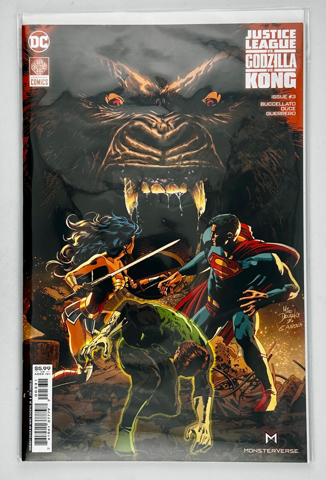 Justice League JLA vs Godzilla vs Kong #3 King Kong variant cover | eBay