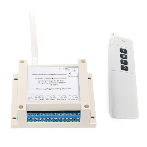 5000m 4CH Wireless Bidirectional FSK Remote Control LED Feedback Switch ...