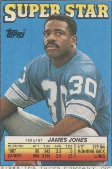 1988 Topps Super Star Sticker Back Cards Clay Matthews James Jones Joe ...