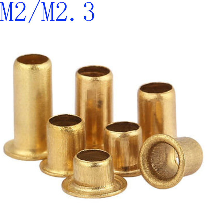 M2 M2.3 2mm Copper Brass Vias Rivet Nuts Through Hole Rivets Hollow ...