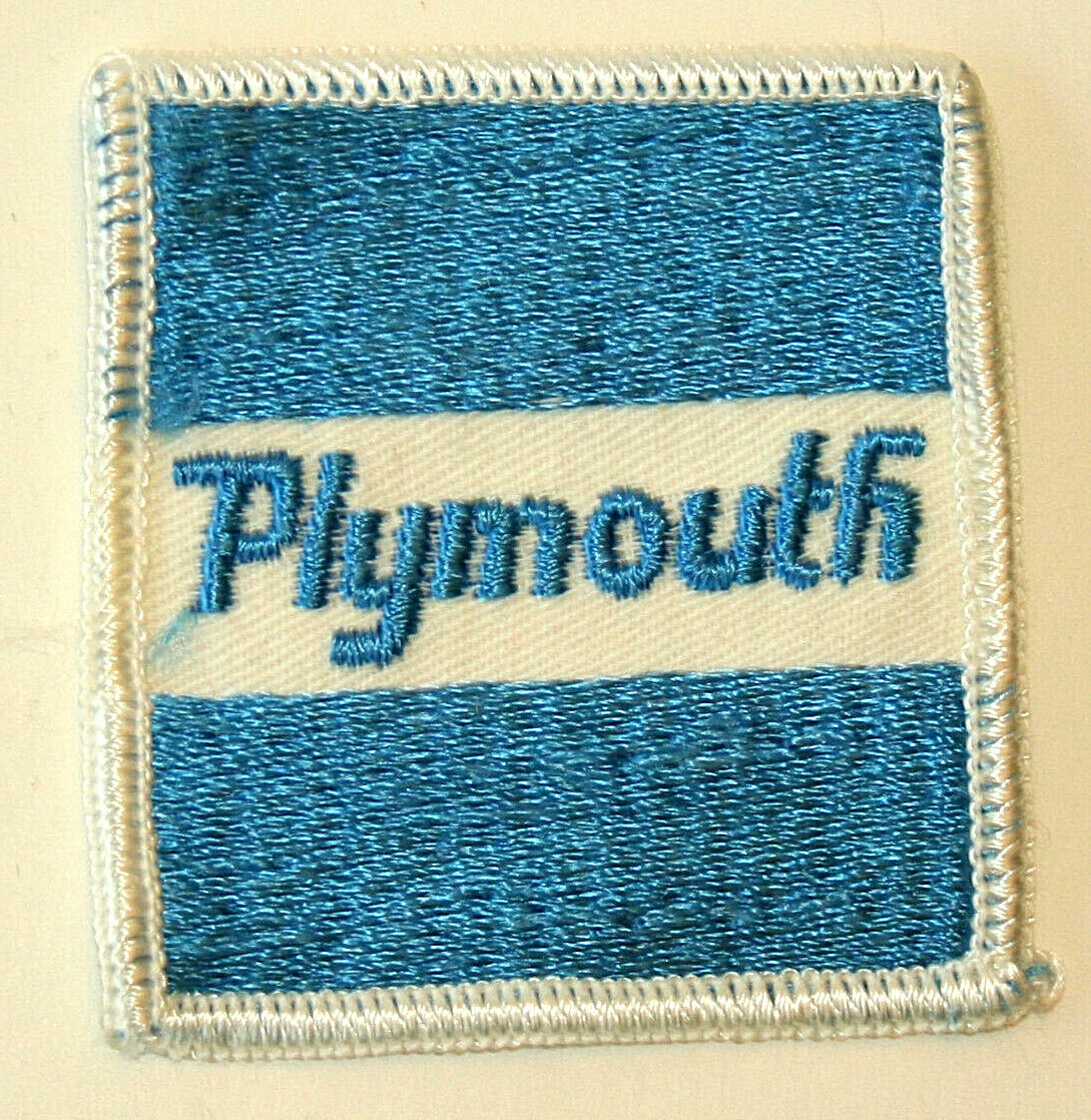 2 Vtg Chrysler Plymouth Blue White logo Car Cloth Service Patch New NOS ...