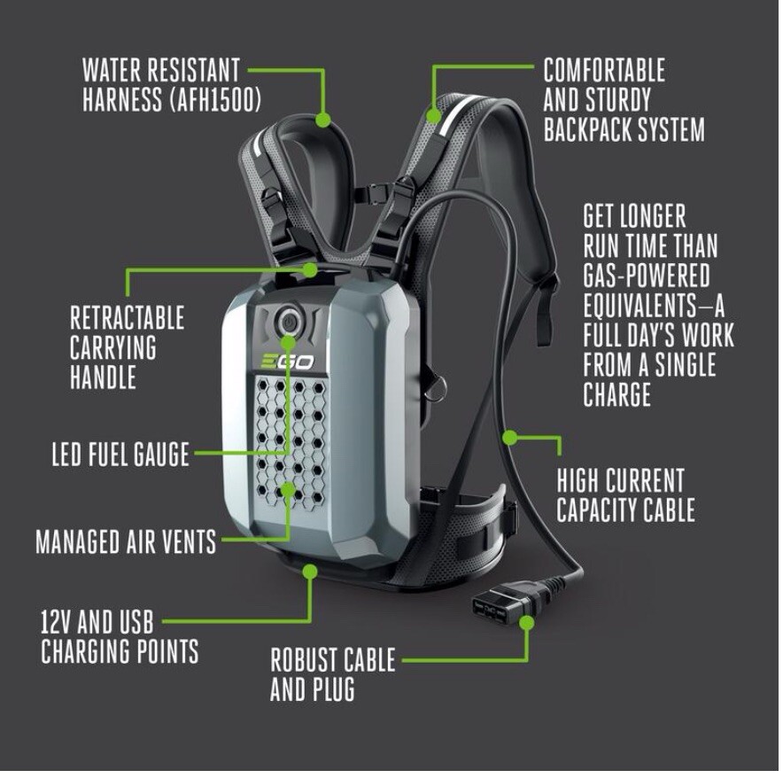 Ego Commercial 56V Power+ BAX1501 28 Ah Lithium-Ion Battery Backpack 1 ...