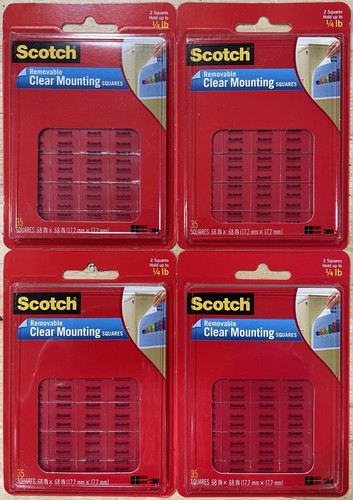 Scotch Removable Clear Mounting Squares, Double-Sided Adhesive, 35 ct ...
