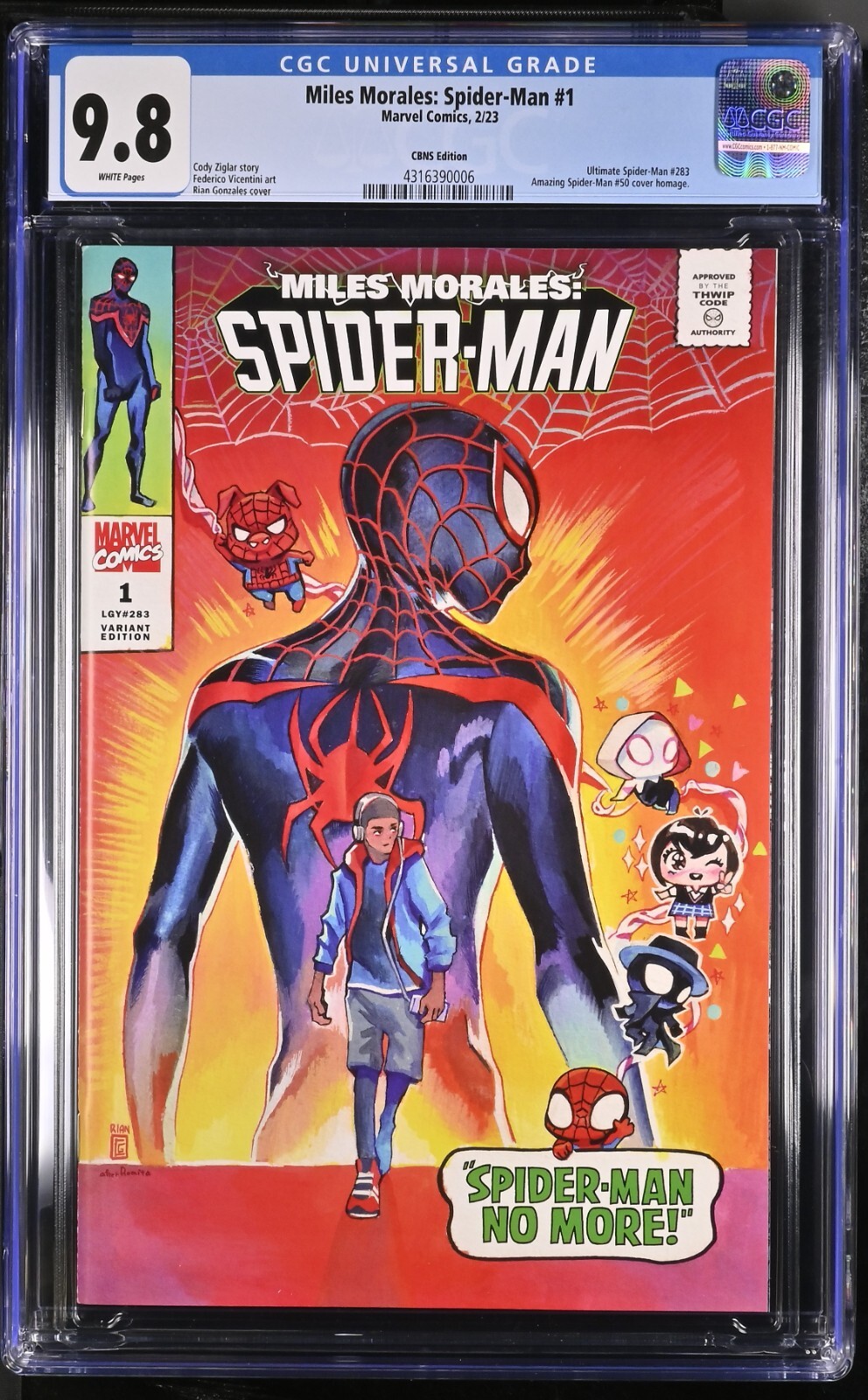 Miles Morales: Spider-Man #1 CGC 9.8 CBNS Ed. Rian Gonzales ASM #50 ...
