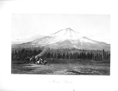"Mount Hood" 1874 steel engraving by James Smillie genuine antique | eBay