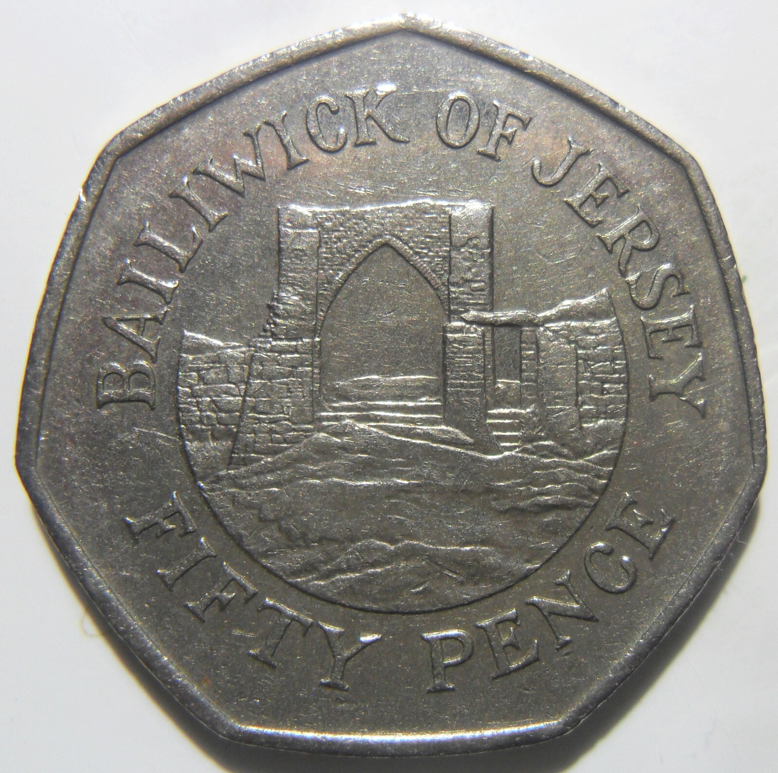 1998 50p JERSEY FIFTY PENCE COIN QUEEN ELIZABETH II BAILIWICK CASTLE ...