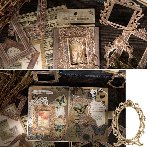 Retro Frame Hollow-Out Square Round Shape Picture Frames Collage ...