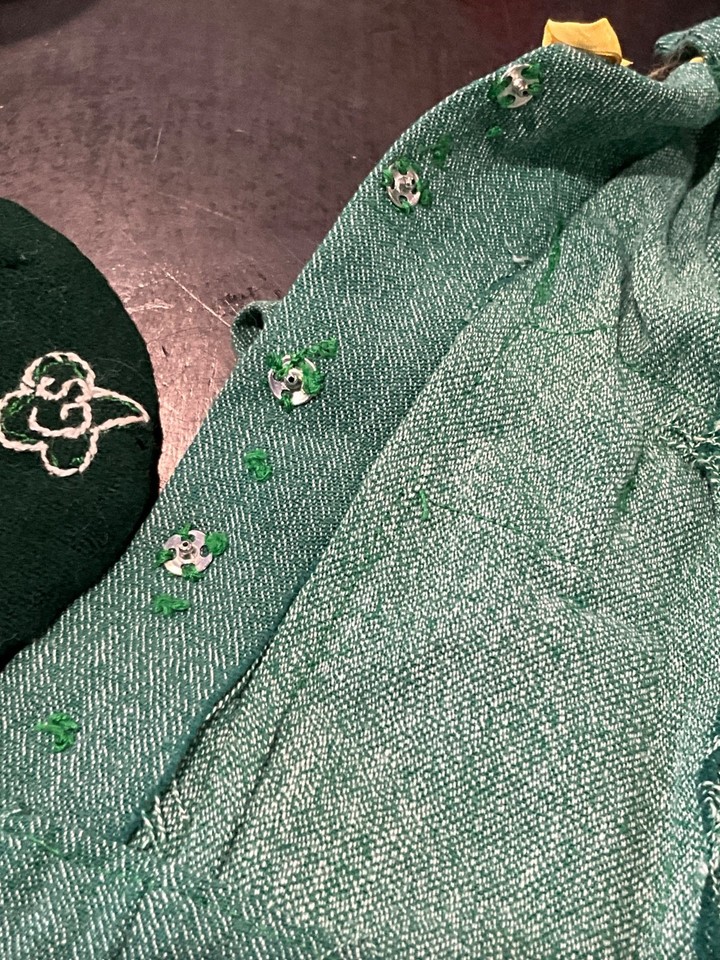 Vintage Girl Scout Doll Dress Uniform Beret 198 troop handmade? Ginny ...