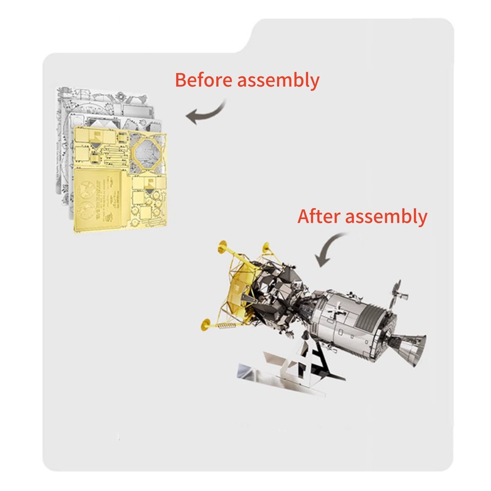 1/48 Scale Metal USA Apollo CSM With Lunar Module Unassembled Model Kit ...