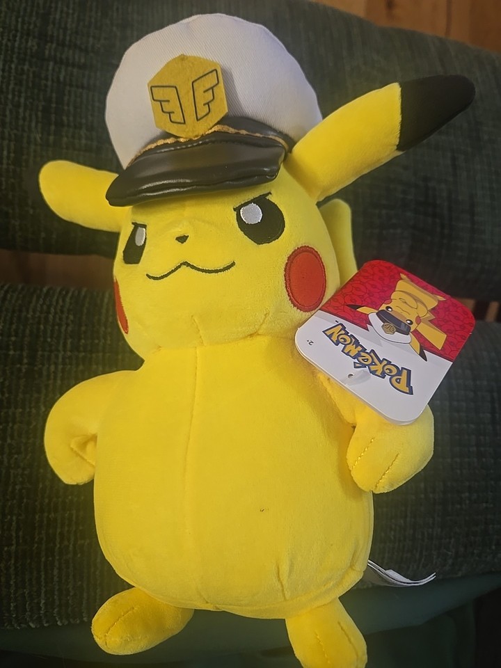 POKEMON Captain PIKACHU 9" Plush Toy Jazwares 2025 New With Tags | eBay