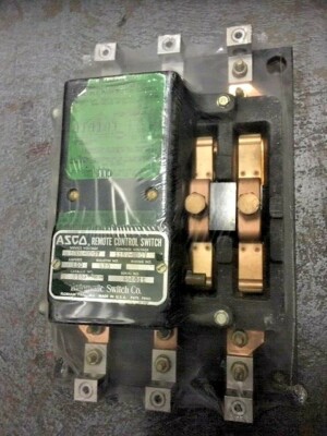 ASCO HD Remote Control Switch 9204P 100 Amp, 600VAC Coil: 115V, 3 Pole ...