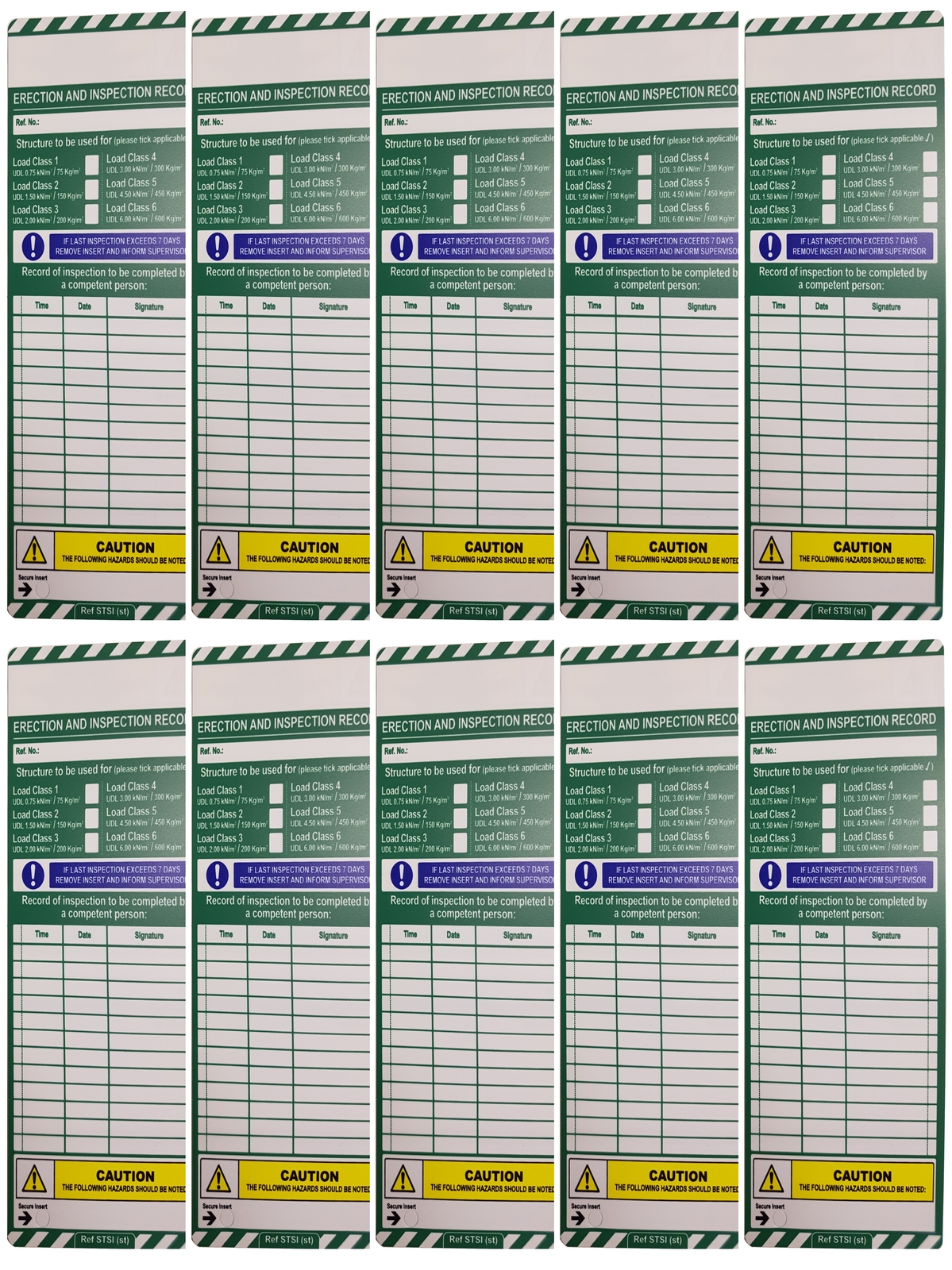 Scafftag Inspection Tag for Scaffold Towers Site Systems Kits Holders ...