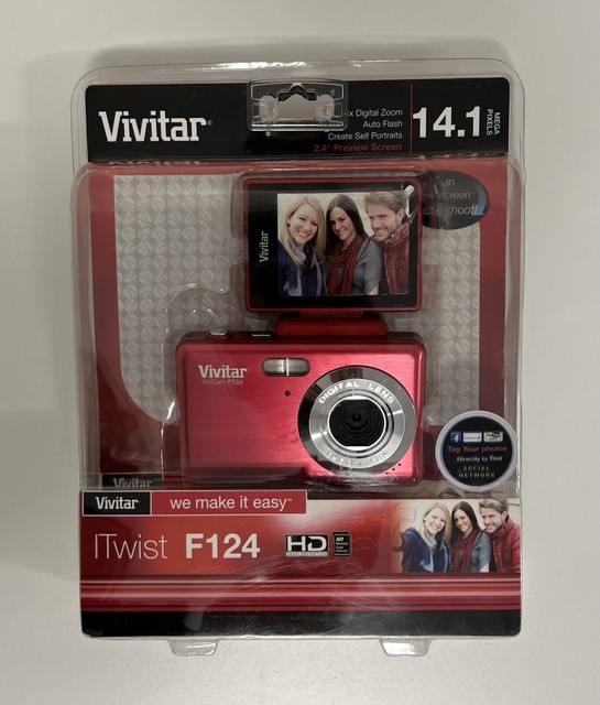Vivitar iTwist F124 14.1MP Digital Camera - Red (VF124-RED) for sale ...