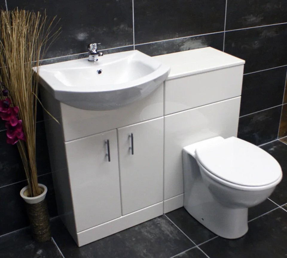 1050mm Bathroom Furniture Suite Vanity Unit Cabinet Toilet Basin Back ...