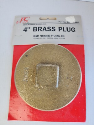 Heavy-Duty Brass Threaded Cleanout Plug w/ Raised Square Head, 4" Jones ...