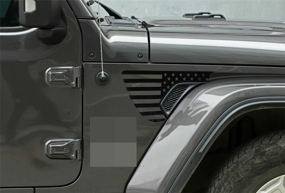 2Pc Side Fender USA Flag Pattern Sticker Decal Trim For Jeep Wrangler ...