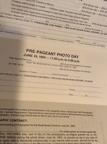 International US Nude Pageant Treehouse Fun Ranch California 1990 ...