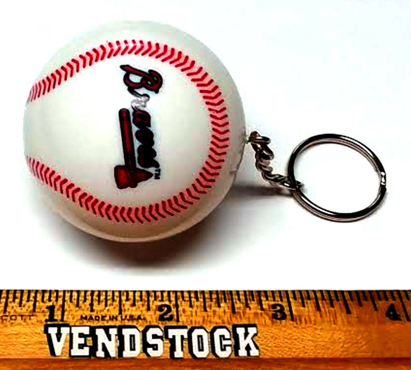 ATLANTA BRAVES MLB BASEBALL LICENSED KEYCHAIN BACKBACK PULL GIFT YOU ...