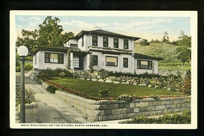California CA postcard Santa Barbara, Gaud Residence on Riviera Curt ...