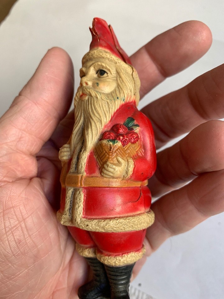 Antique Celluloid Santa Figurine 1930's Viscoloid USA Christmas ...