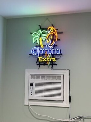 Corona Extra Parrot Palm Tree 17"x14" Lamp Light Neon Sign Open Artwork ...