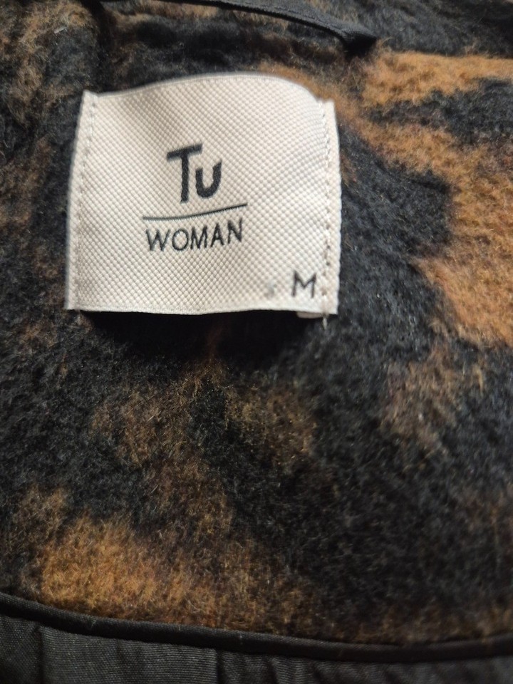 Women's TU Long Coat Leopard Print Size M CG CA1 | eBay UK