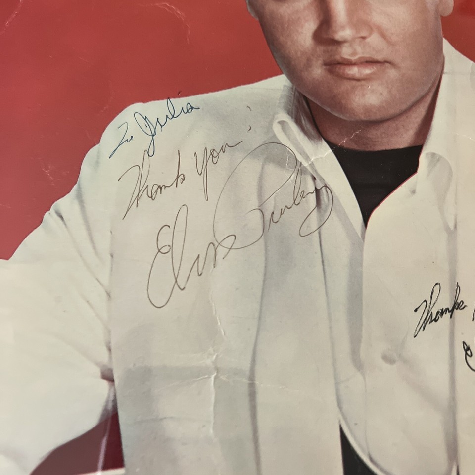 Elvis Presley SIGNED Large Photo Spinout Autograph Frame d PSA/DNA ...