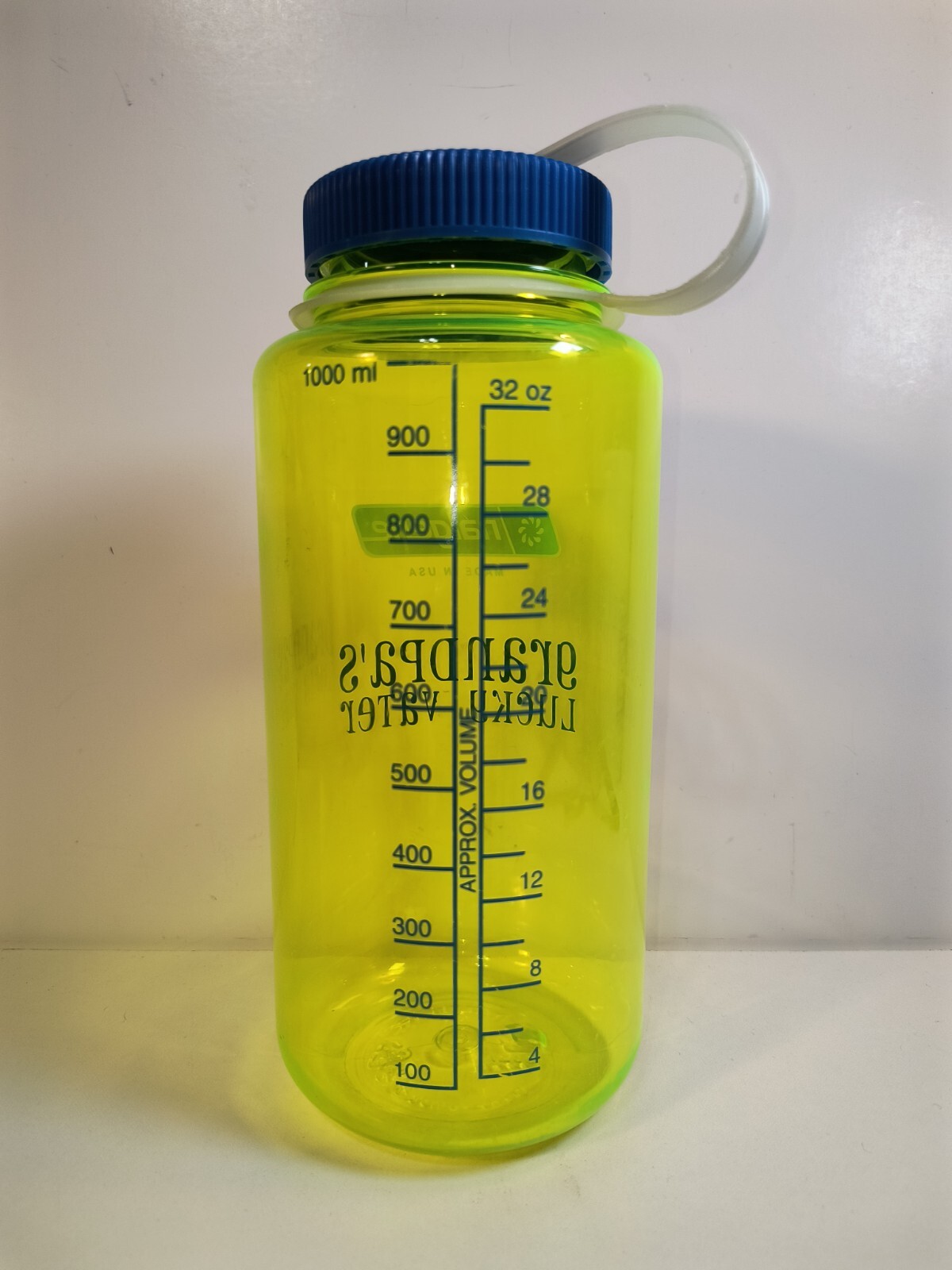 Nalgene 32oz Wide Mouth Water Bottle NEON LEMON LIME "Grandpa's Lucky ...